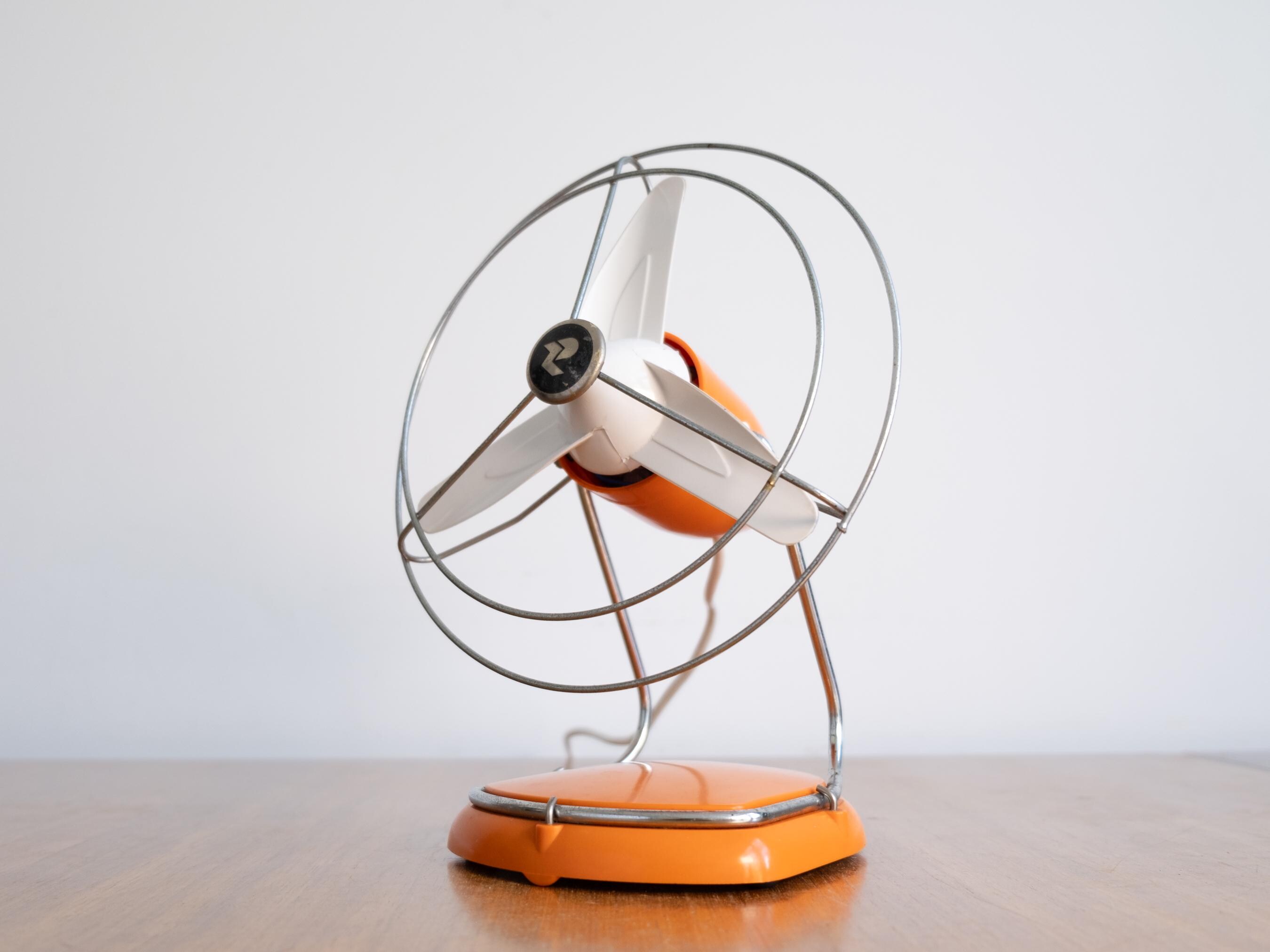 1960s Orange Desk Fan - Etsy