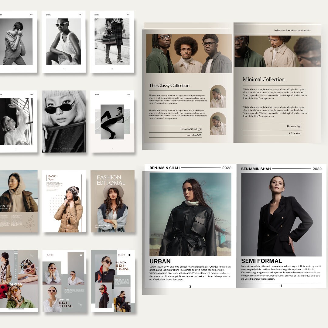 Magazine Lookbook Template for Canva Editable Digital or Print Brochure ...