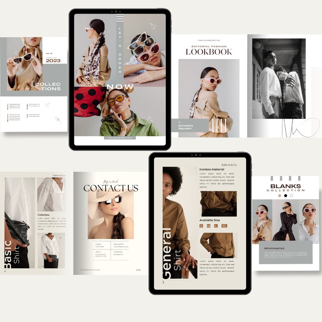 Magazine Lookbook Template for Canva Editable Digital or Print Brochure ...