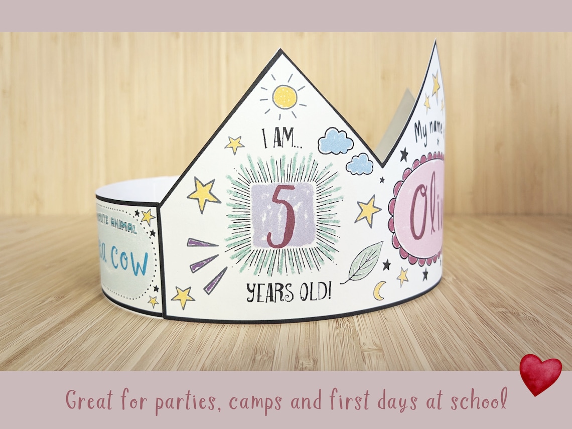 All About Me Activity Printable Crown Preschool Primary Classroom ...
