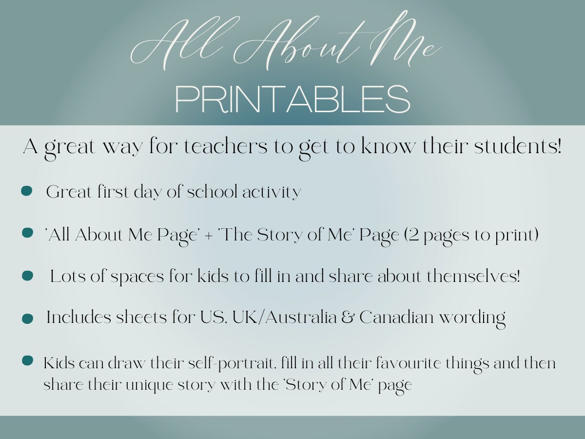 About Me Activity Coloring Pages 2 Page Digital Printable All About Me ...