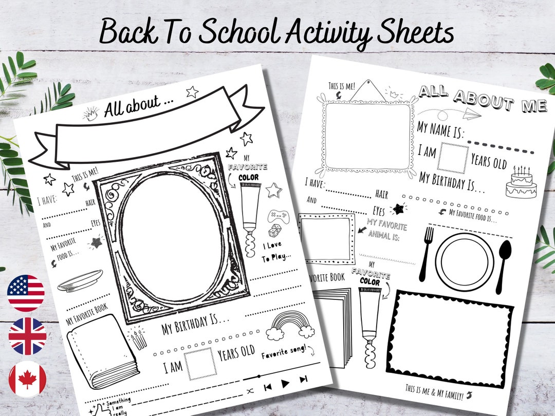 All About Me Activity Sheet - Back to School Get to Know You Activity ...