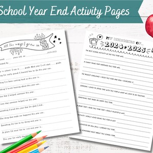 School Year End Activity Pages - School Reflection Pages - 2024-2025 ...