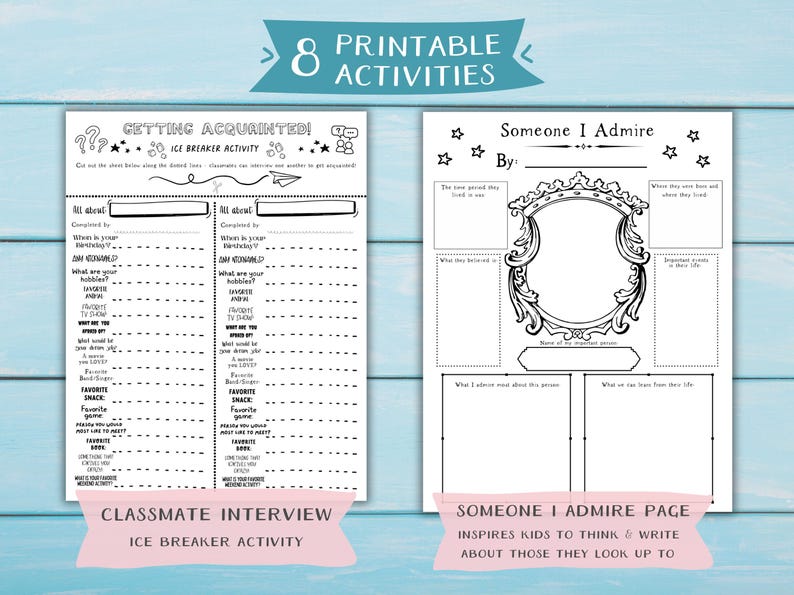 Back to School Activities Package All About Me Teacher Printable ...