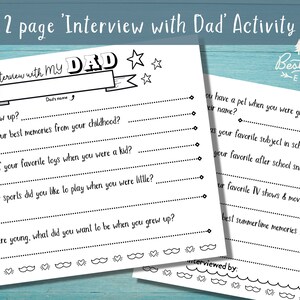 Father's Day Kids' Activity Page Printable All About Dad I Love My Dad ...