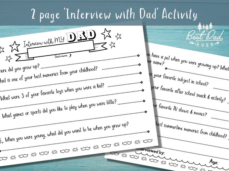 Father's Day Kids' Activity Page Printable All About Dad I Love My Dad ...