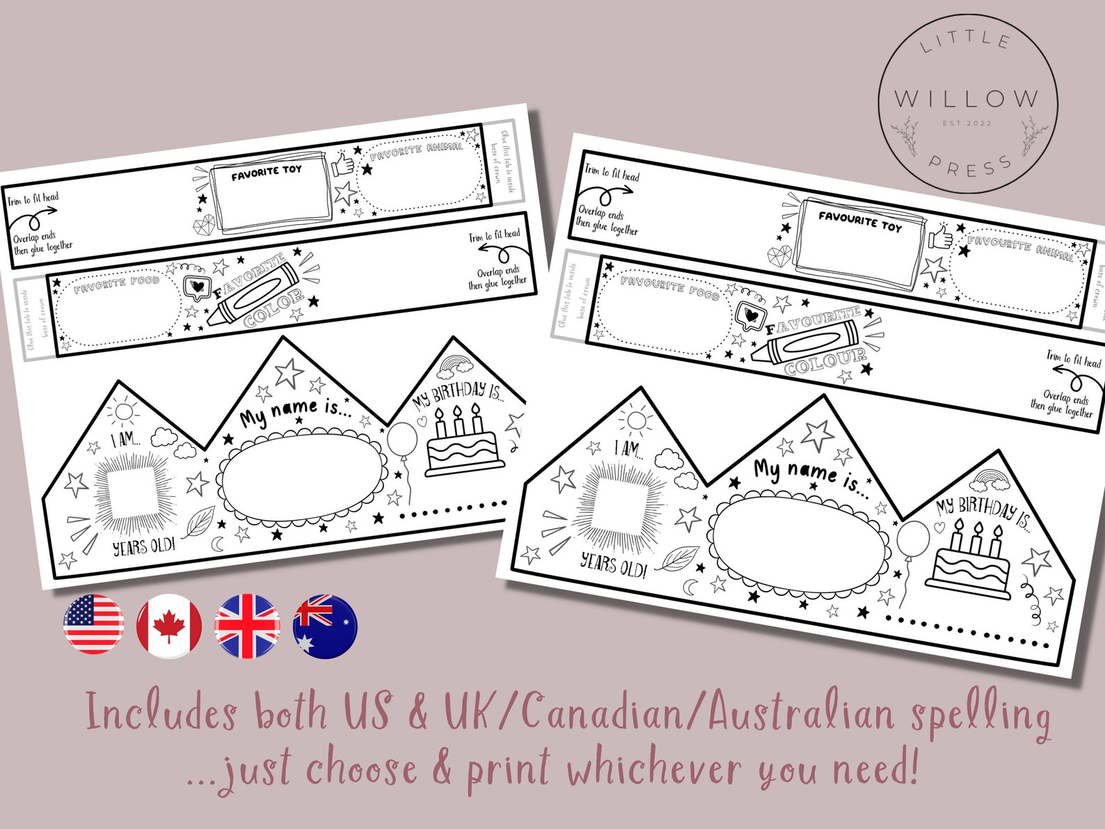 All About Me Activity - Printable Crown - Preschool Primary Classroom ...