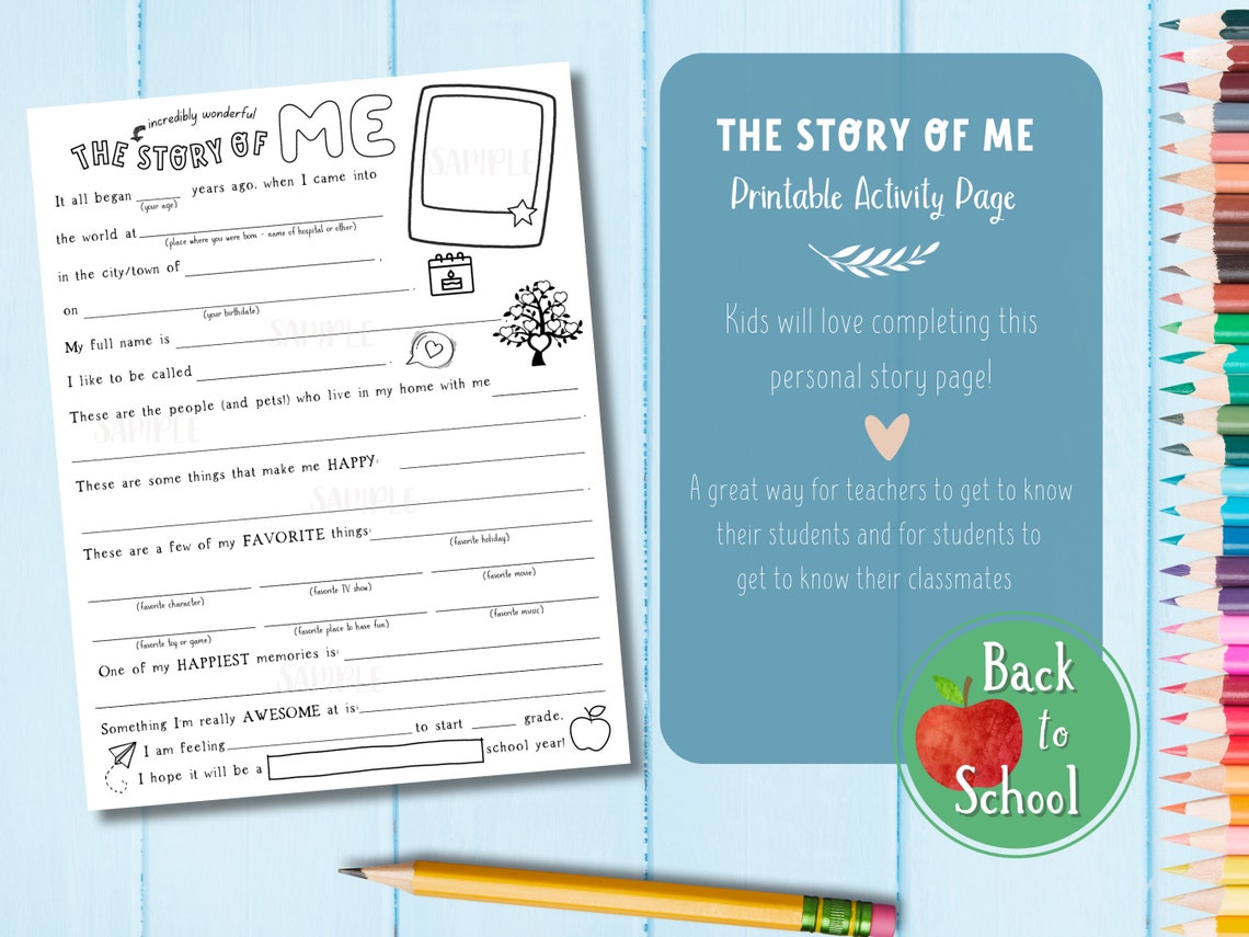 About Me Activity Coloring Pages 2 Page Digital Printable All About Me ...