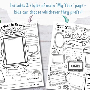 Year in Review Activity Pages Printable End of Year Page for Kids 2023 ...