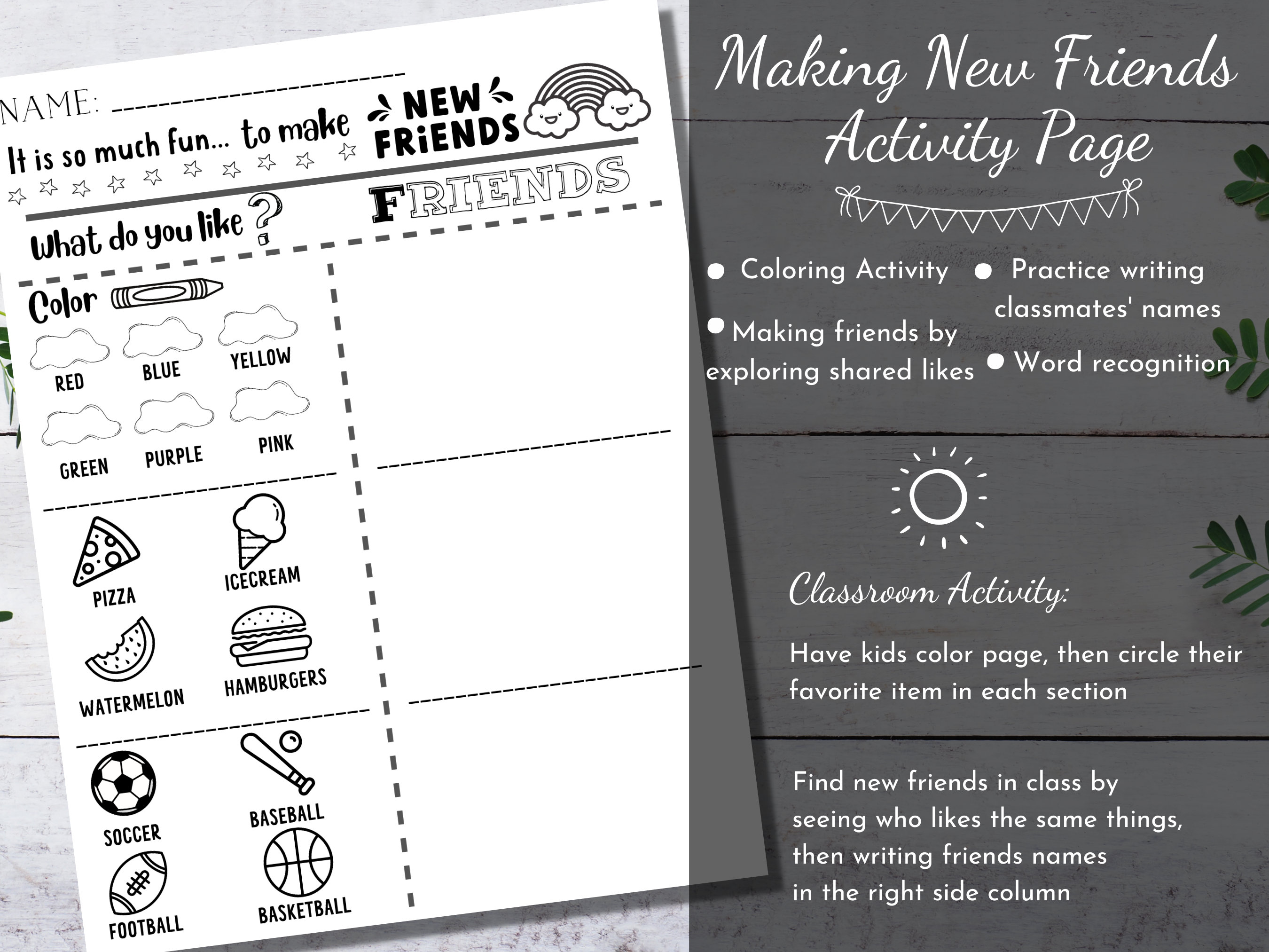 THIRD GRADE Activity Sheets - All About Me Portrait Page + Making ...