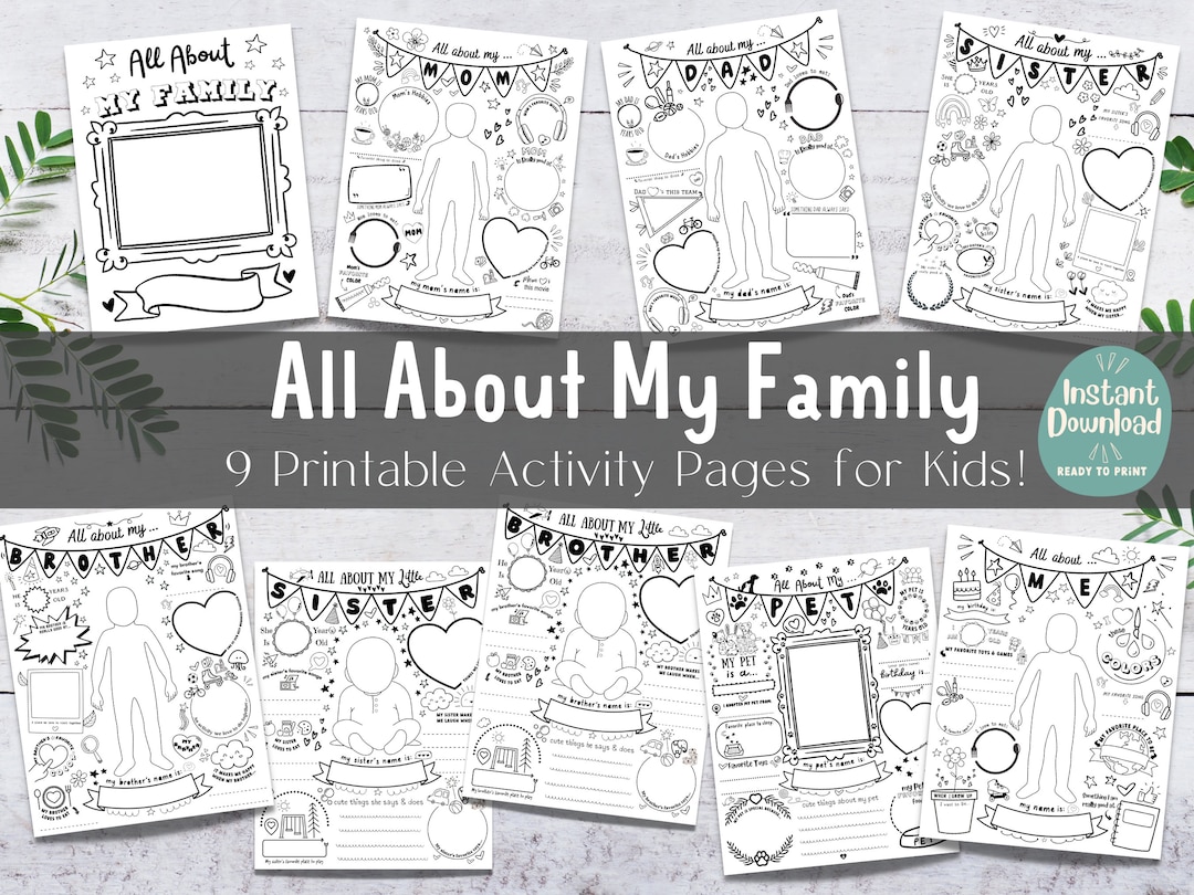 All About Me Page - All About My Family Printable - 9 Printable ...