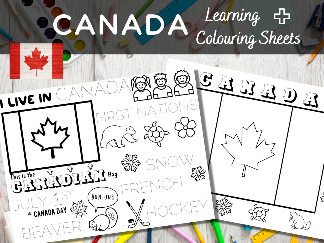 Canada Activity Sheets: Kids Learning & Coloring (digital Download) - Etsy