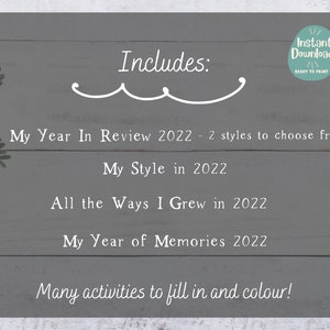 Year in Review Activity Pages Printable End of Year Page for - Etsy Canada