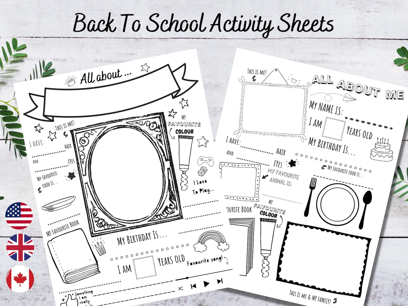 All About Me Activity Sheet: First Day of School Printable (PDF ...