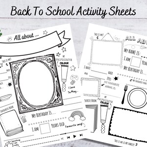 First Day of School Activity Sheet - All About Me - Get to Know You ...