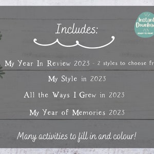 Year in Review Activity Pages Printable End of Year Page for Kids 2023 ...