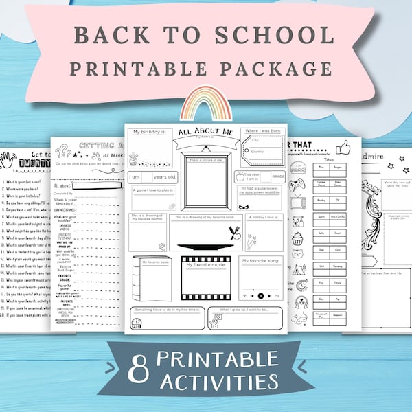 All About Me Activity Sheet Back to School Get to Know You Activity ...