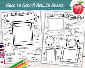 All About Me Coloring Page, Get to Know You Page, First Day of School ...