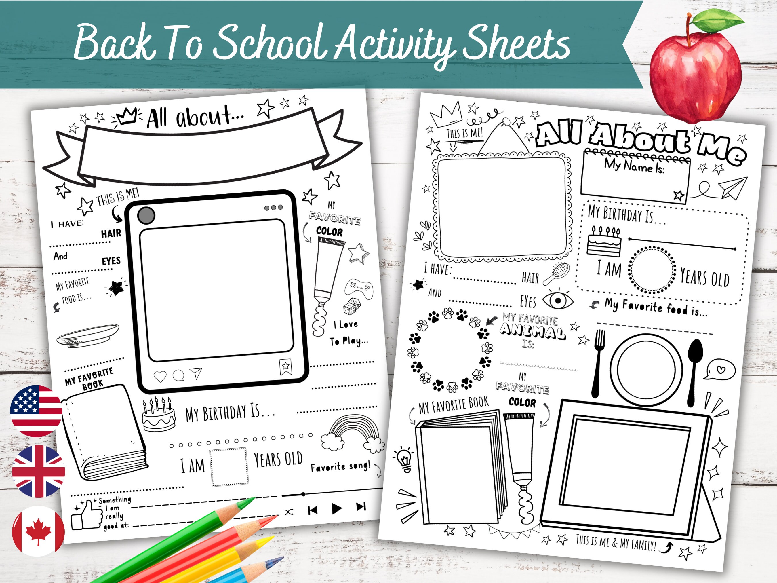 All About Me Activity Sheet - Back to School Get to Know You Activity ...