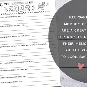 Year in Review Activity Pages Printable End of Year Page for - Etsy Canada