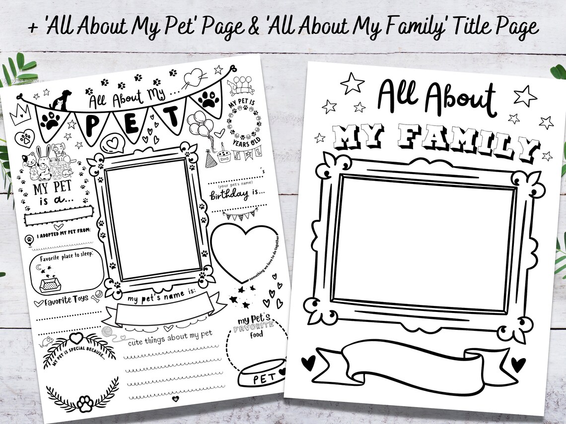 All About Me Page All About My Family Printable 9 Printable Activity ...