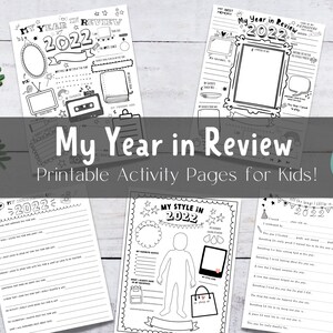 Year in Review Activity Pages Printable End of Year Page for - Etsy Canada