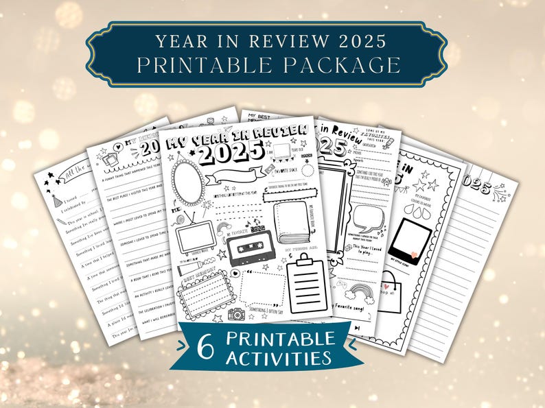 New Year's Kids Activity Pages - Year in Review Activity for Kids ...