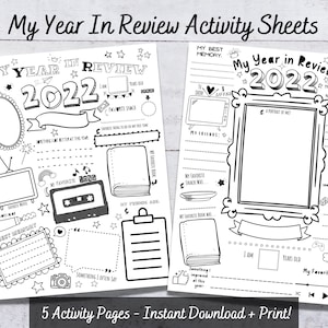 Year in Review Activity Pages Printable End of Year Page for - Etsy Canada