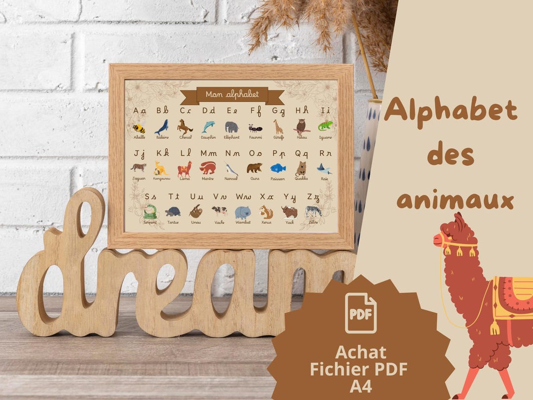 Printable Animal Alphabet for Kids • Illustrated Alphabet Poster ...