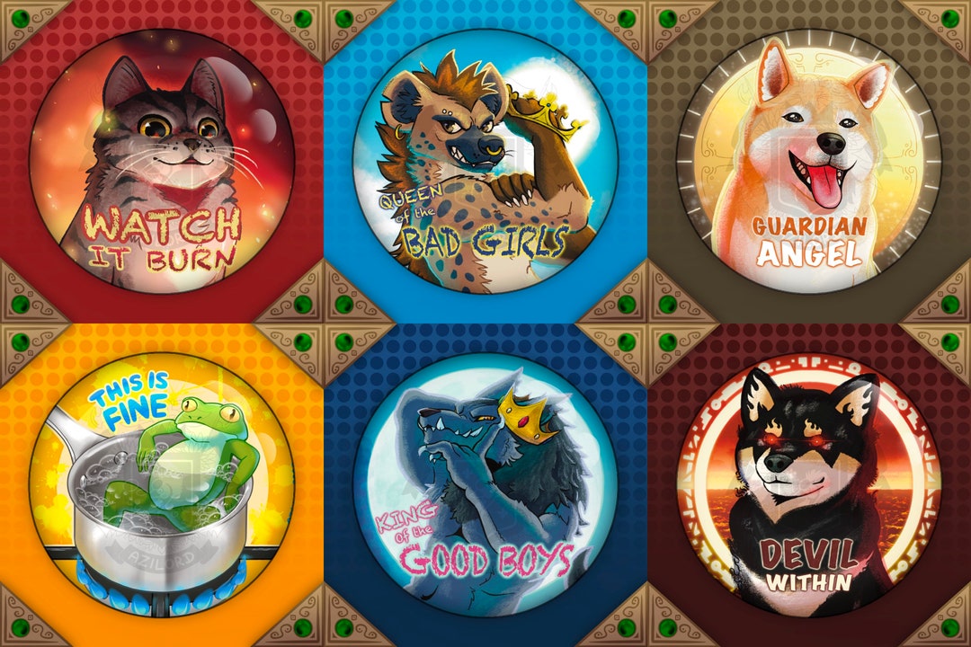 Hyena Werewolf Cat Dog Frog MAGNET / BIG BADGE - Etsy