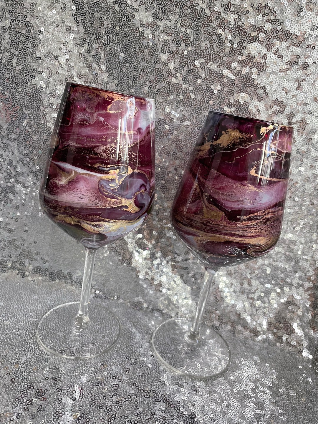 1x Beautifully Hand Decorated Wine Glass. Customisable With - Etsy UK