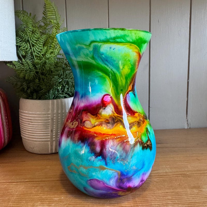 Colored Glass Vases - Etsy