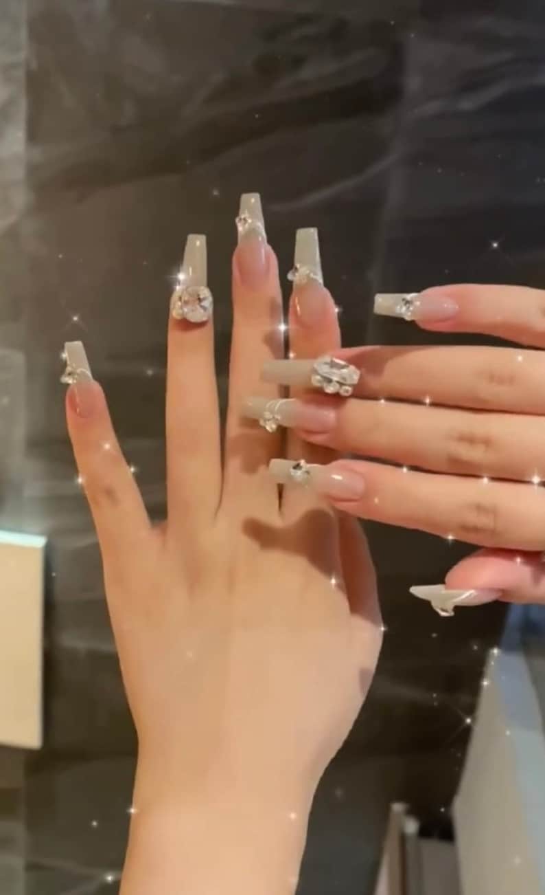 Bubble Tea Press on Nails - Etsy