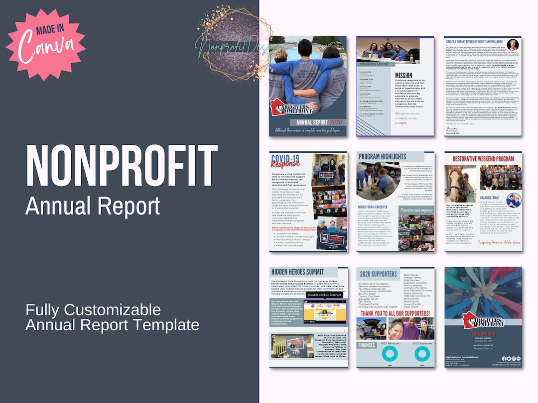 Nonprofit Annual Report Template - Etsy
