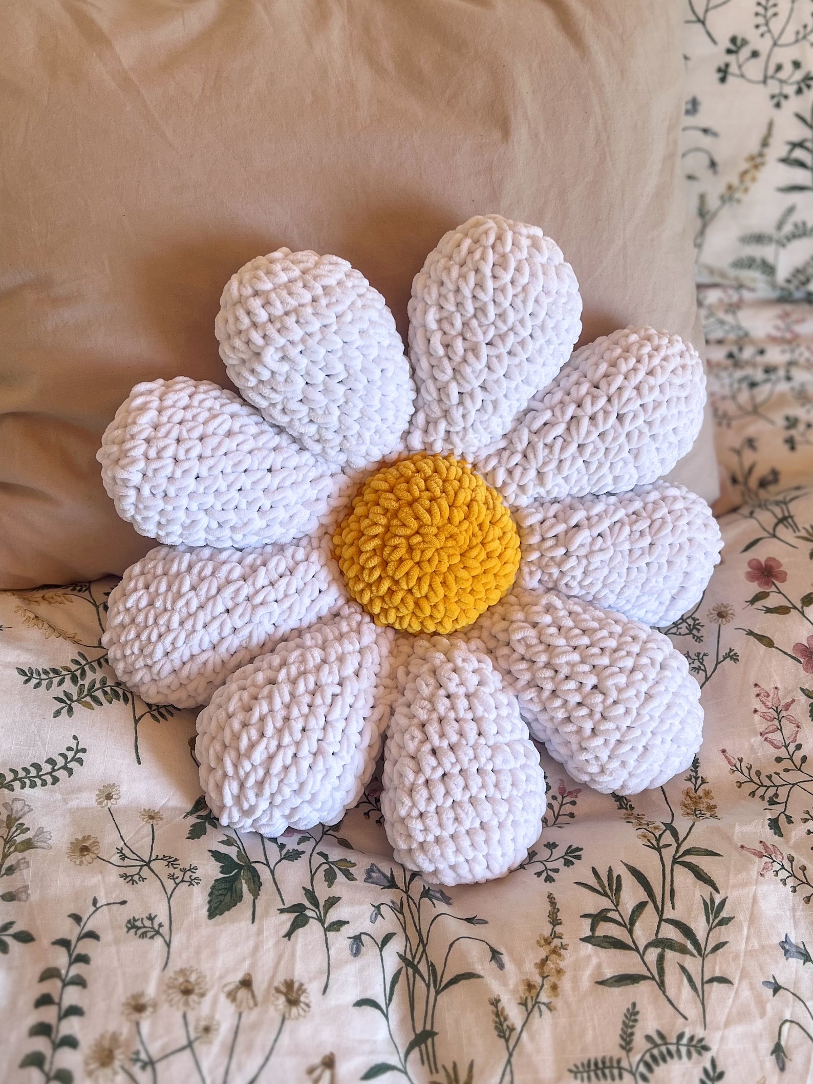 Crocheted Daisy | Beautiful Decor Pillow | Crocheted Flower | Big ...