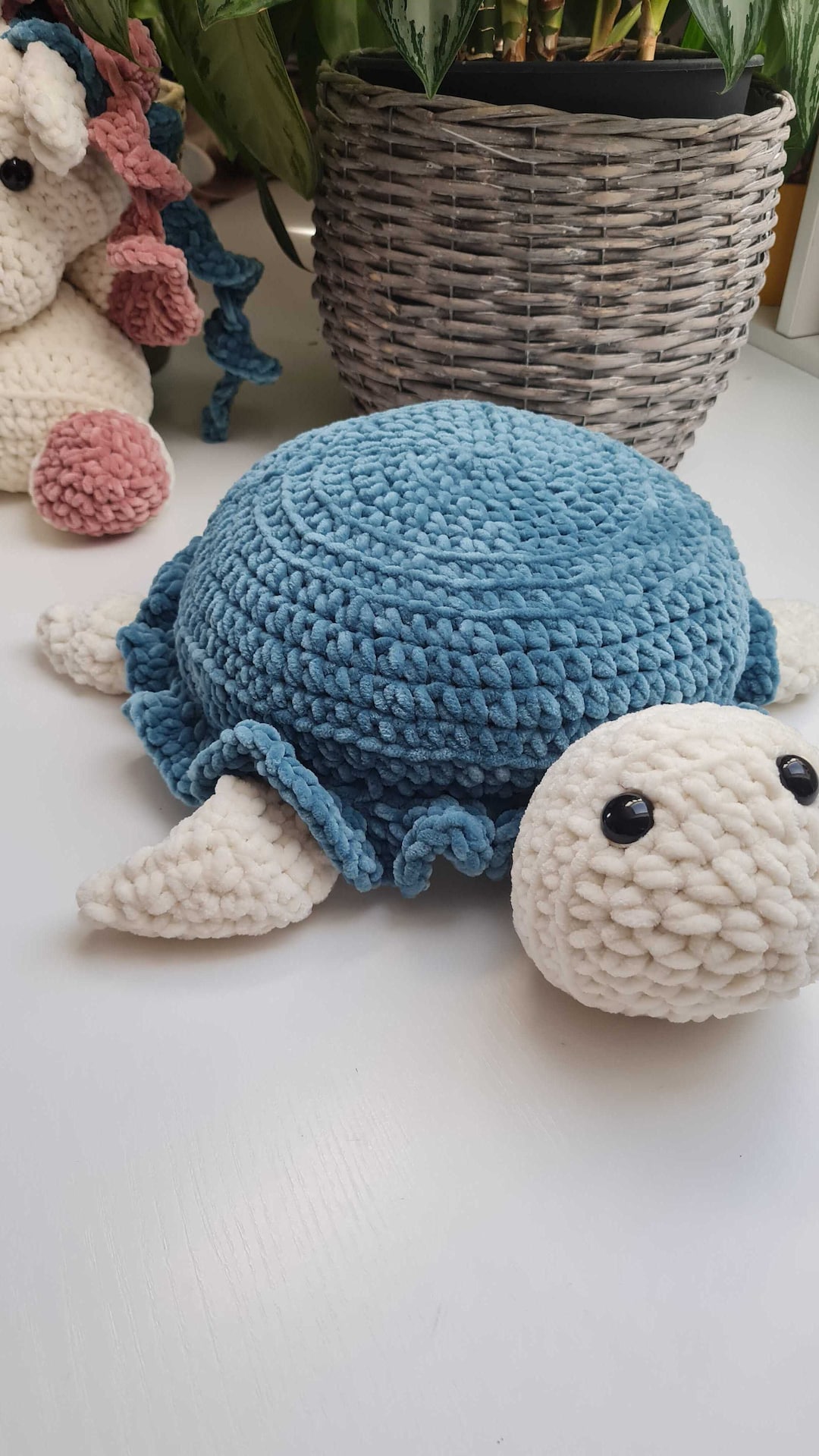 Flippy the Giant Turtle Crocheted Plushie Giant Crocheted Turtle ...