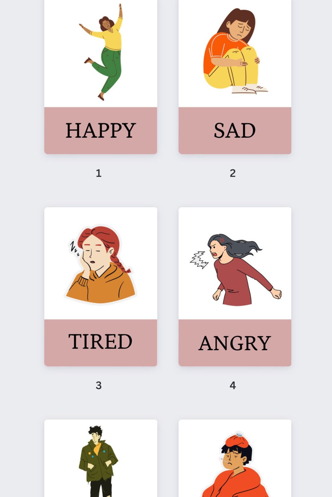 FEELINGS FLASHCARDS Printable Non Verbal Communication | Etsy