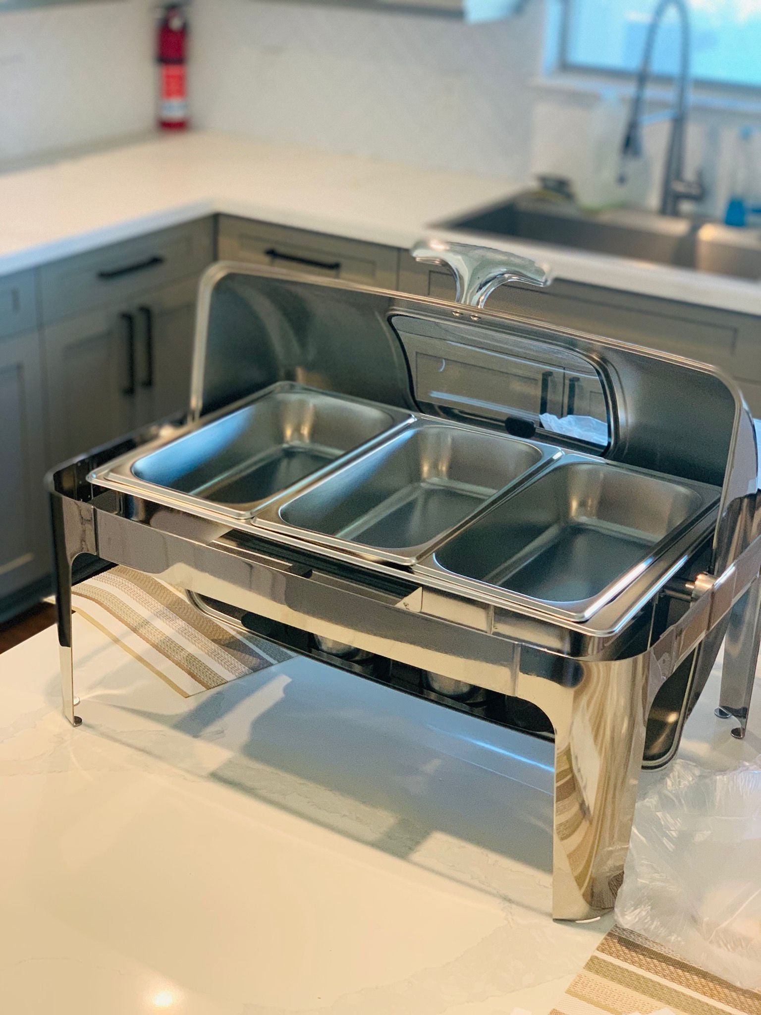 Rectangle Roll Top Chafing Dish With 9qt Pan Visual Glass Lid - Etsy