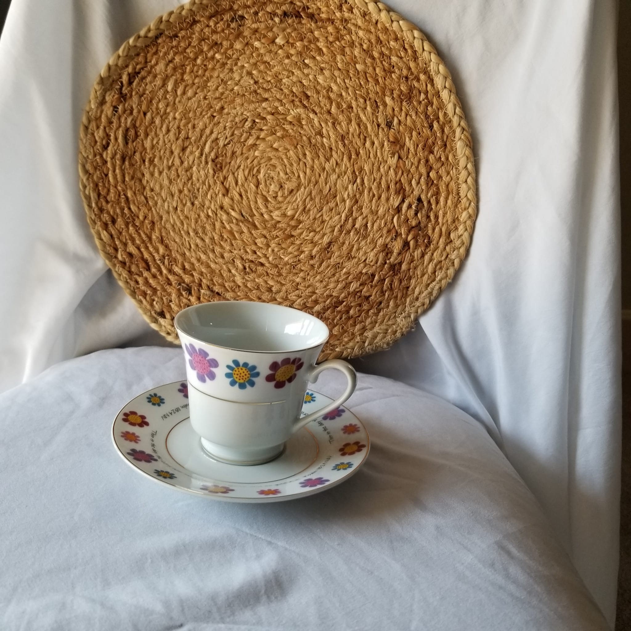 Floral China Classic 4 Pieces Set Teacup and Saucer With Biblical ...