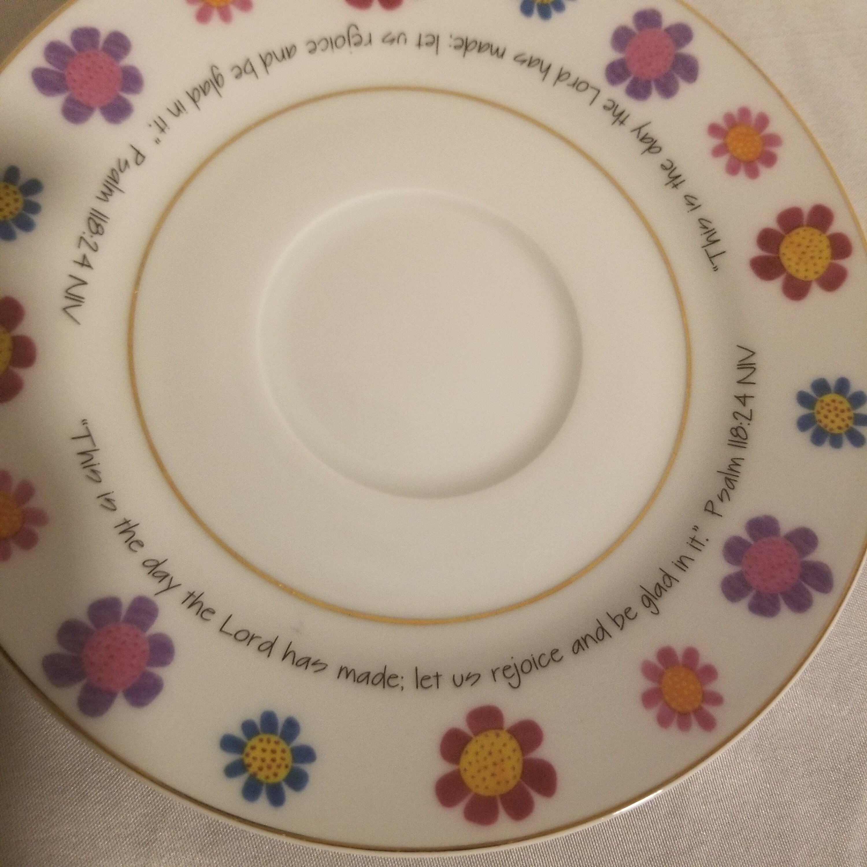 Floral China Classic 4 Pieces Set Teacup and Saucer With Biblical ...