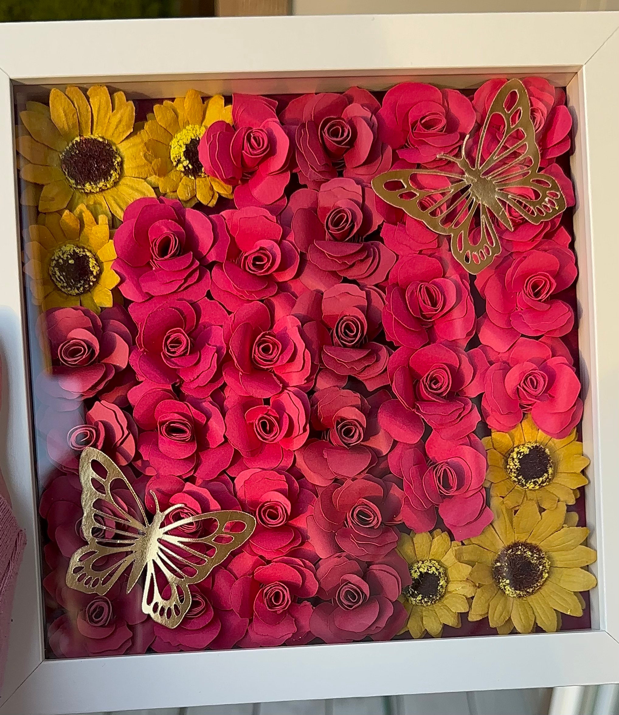 Custom Flower Shadow Box Personalized Shadow Box Valentines Gift Gifts ...