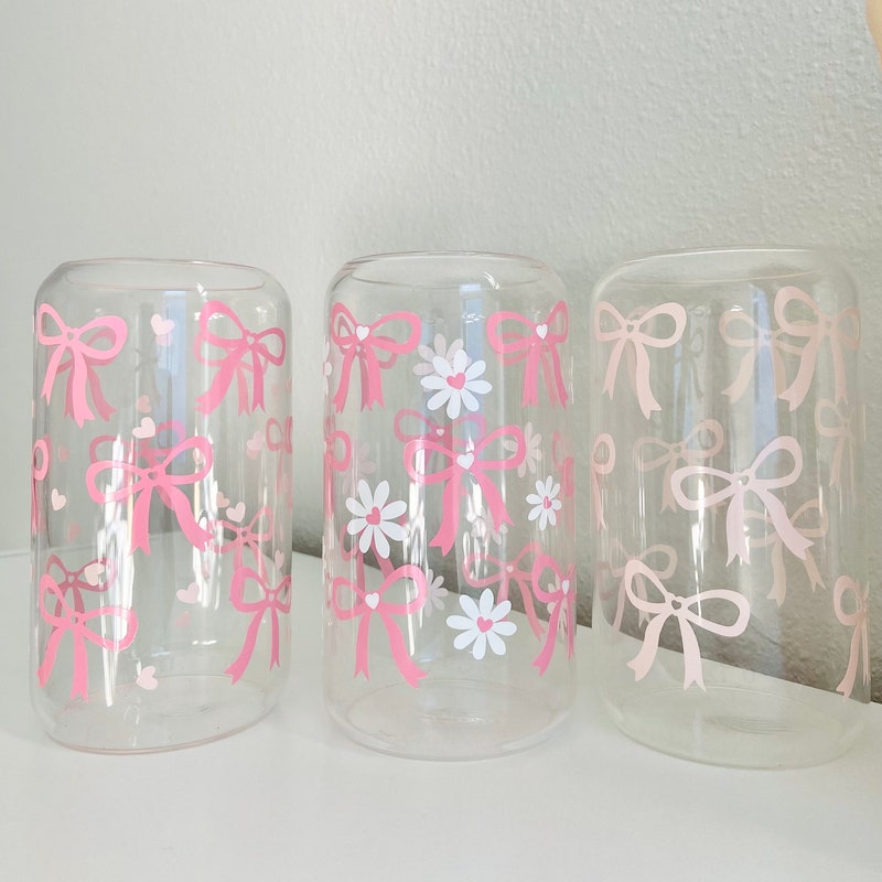 Glass Cups With Bows - Etsy