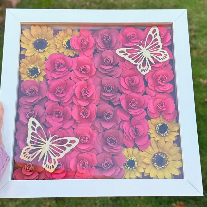 Custom Flower Shadow Box Personalized Shadow Box Valentines Gift Gifts ...