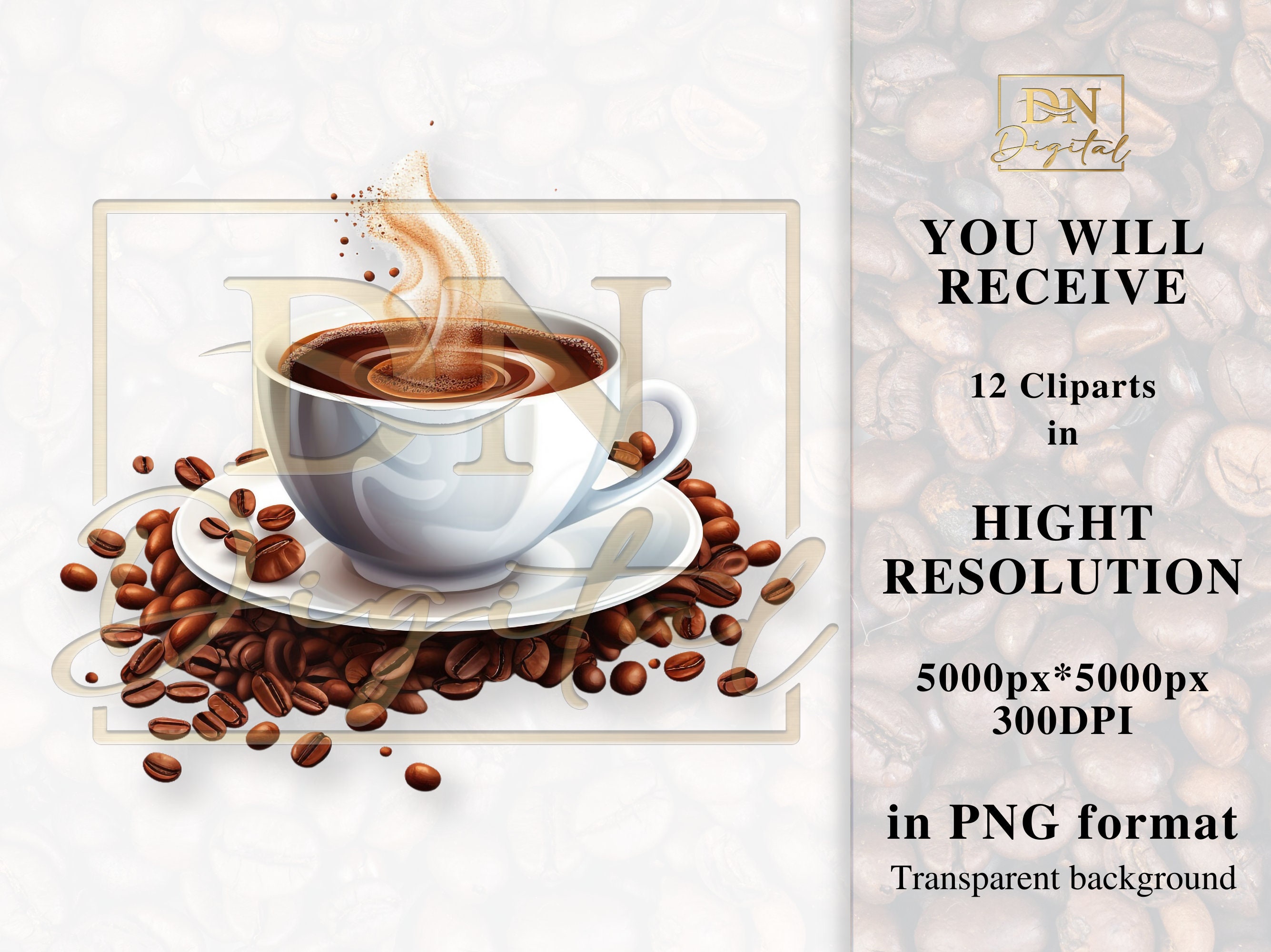 Coffee Cups Clipart Collection With Free Commercial License - Etsy