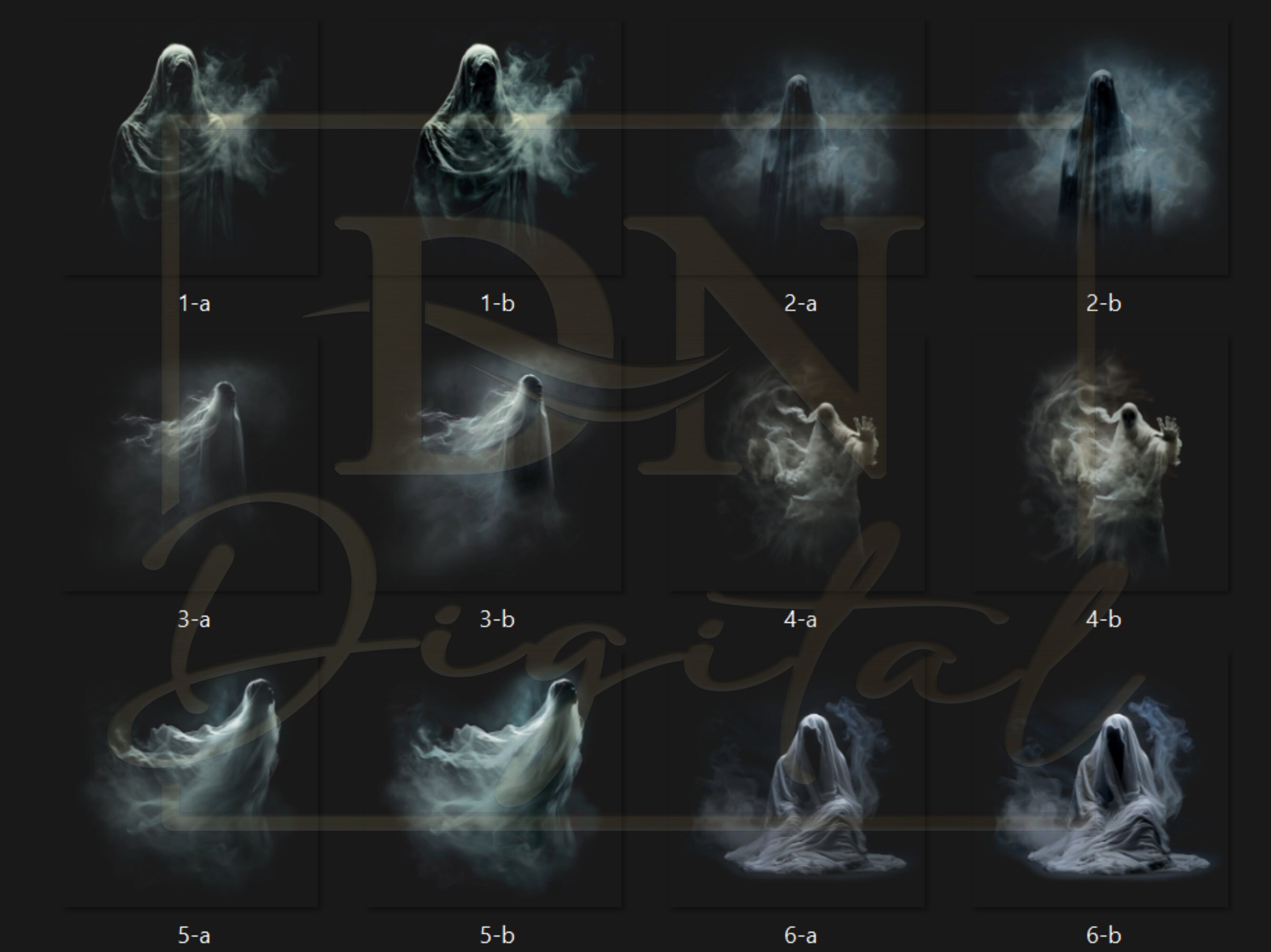 48 Paranormal Entities Overlays Clipart Collection • Spooky Graphics ...