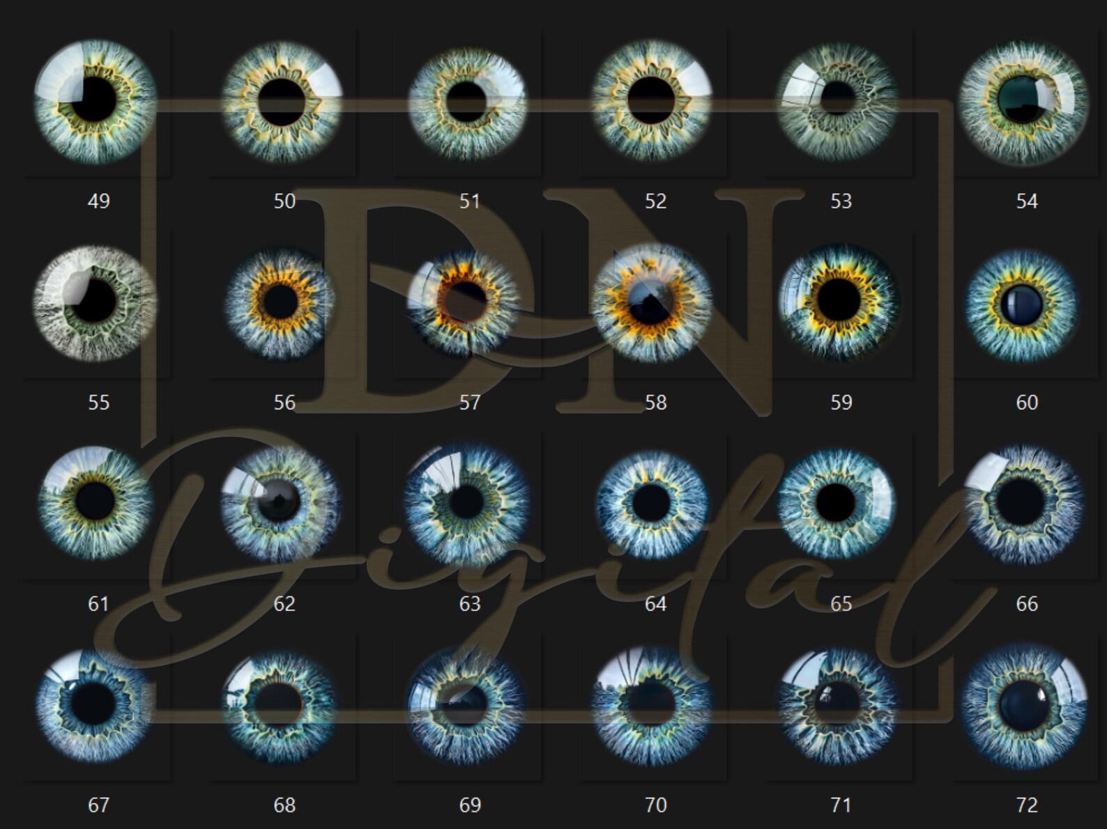85 Eye Iris Overlays/clipart Collection • High-res Realistic Eye ...