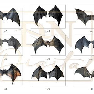 30 Bat Wings Overlays/clipart Collection for Halloween & Fantasy Art ...