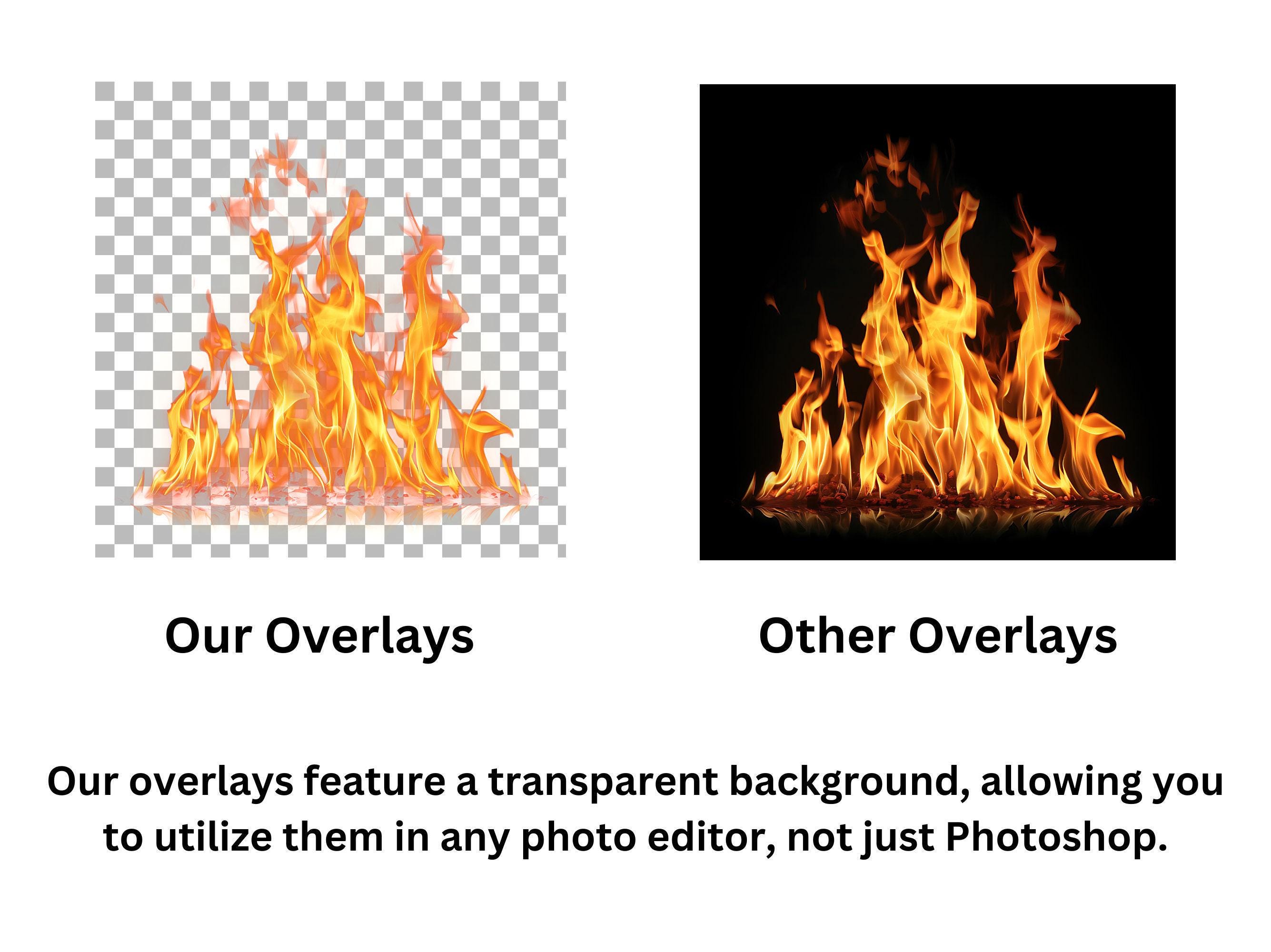 50 Fire Flames Overlays/clipart Collection • Vibrant Fire Flames for ...