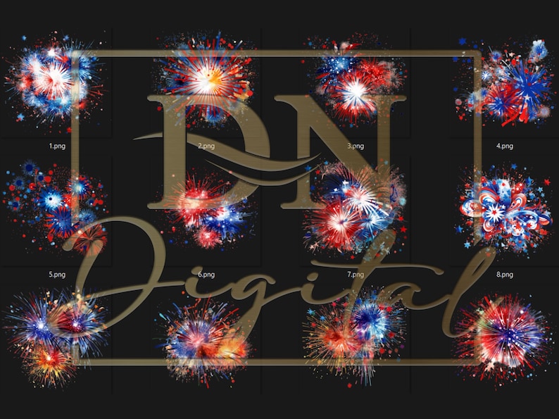 4th of July Fireworks Clipart Collection With Free Commercial License ...