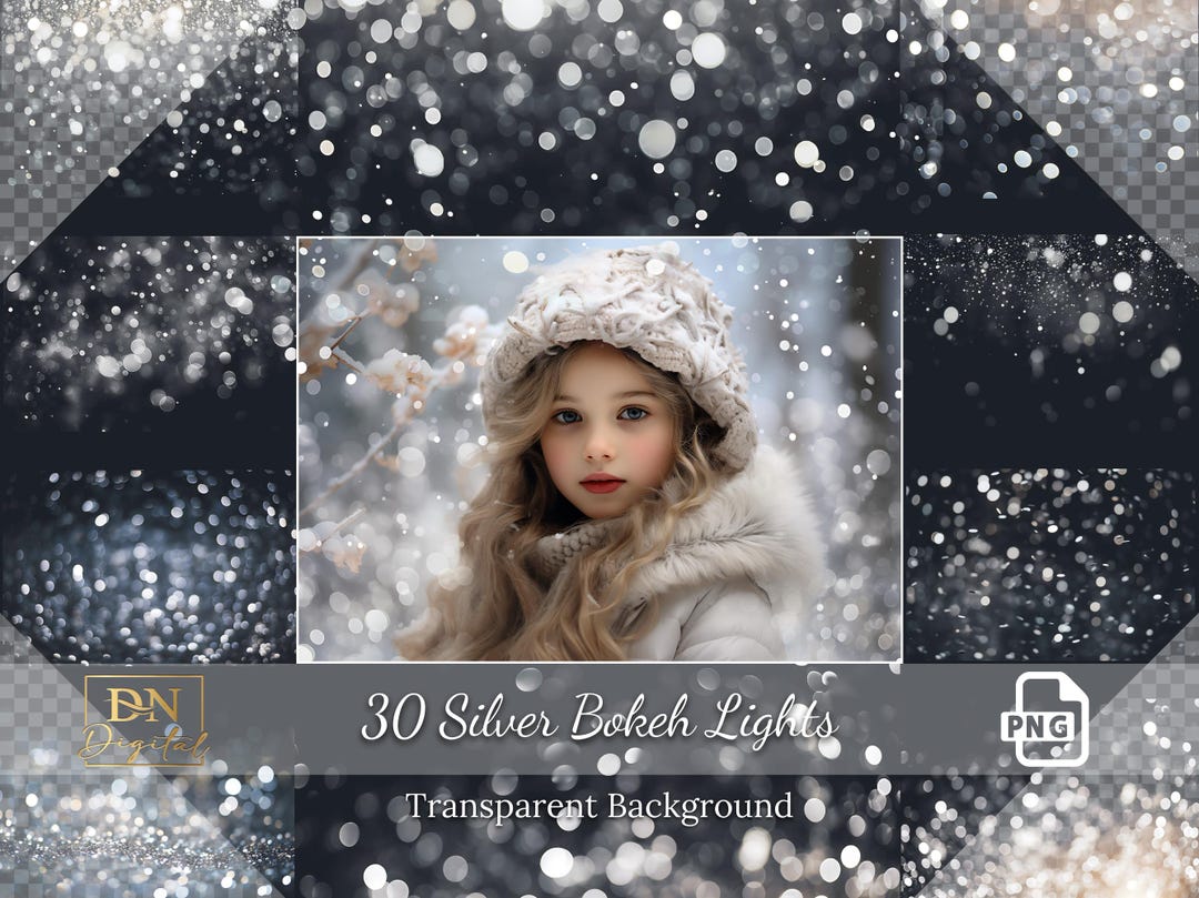 30 Silver Bokeh Lights Overlay/clipart Collection Wedding Canva ...
